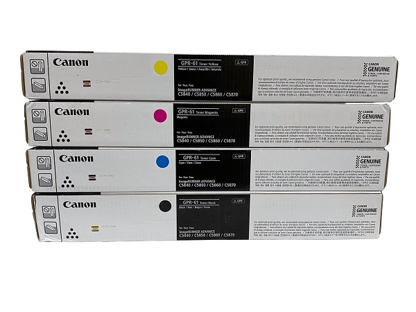 Canon Genuine OEM GPR-61 (GPR61) Toner Cartridge Set (BK,C,M,Y)